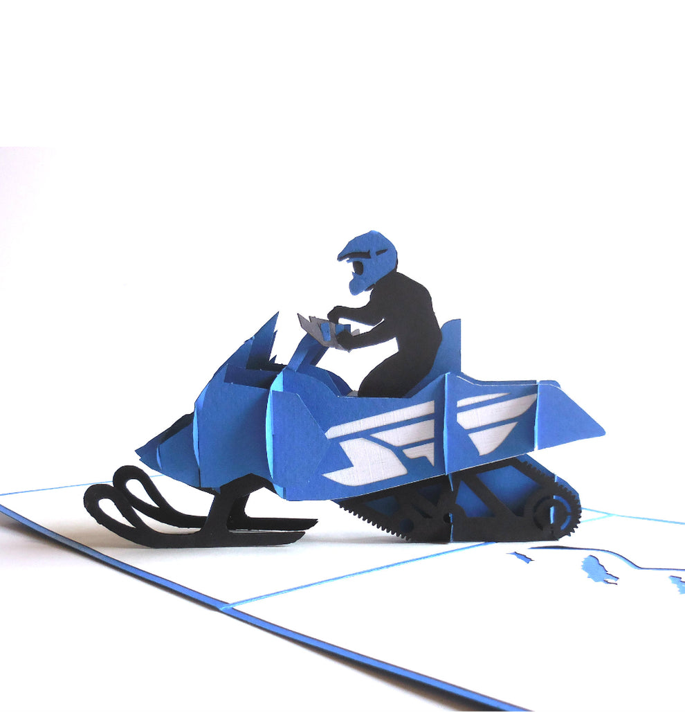 Ski Mobile 3D Pop Up Greeting Card | iGifts And Cards