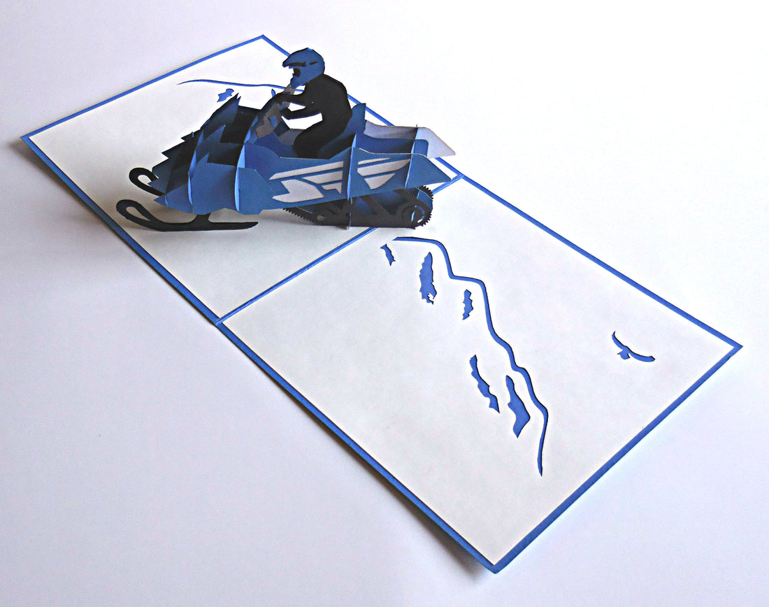 Ski Mobile 3D Pop Up Greeting Card | iGifts And Cards